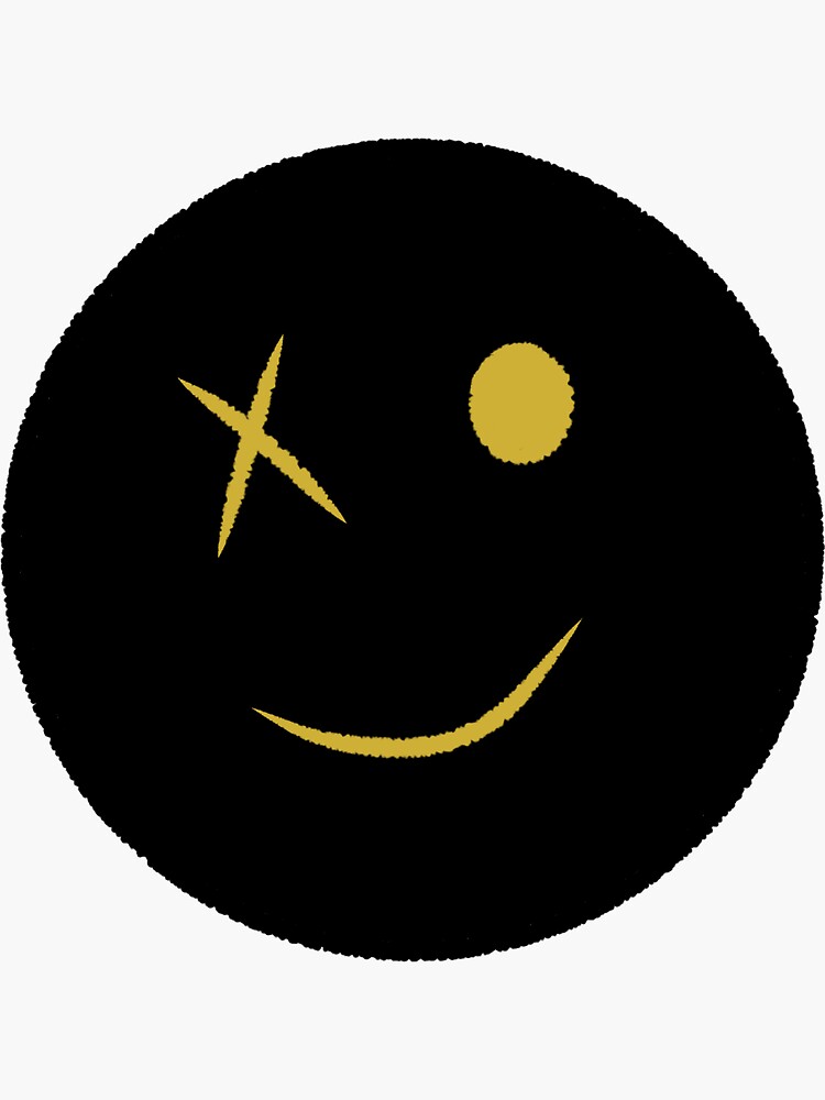 "Black Smiley Face" Sticker for Sale by zilythe | Redbubble