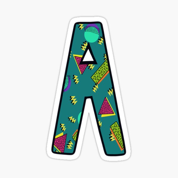 "90s Inspired Letter A " Sticker for Sale by CatsofFancy | Redbubble