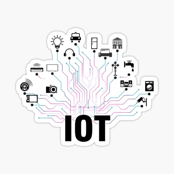 "iot internet of things computer www data tech black" Sticker for Sale ...