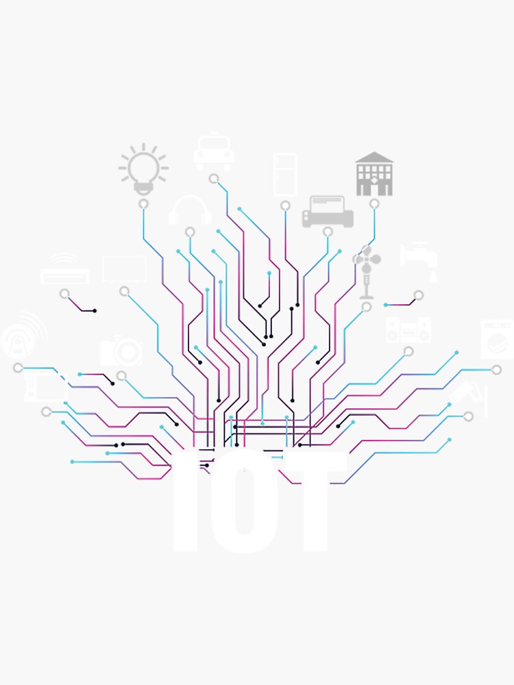 "iot internet of things computer www data tech white" Sticker for Sale ...