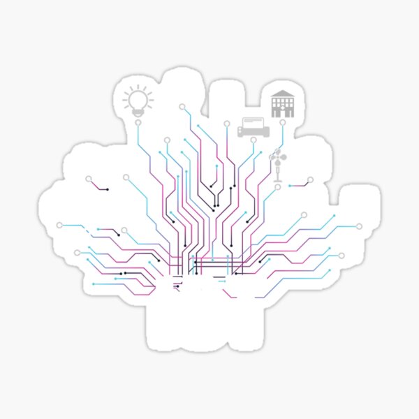 "iot internet of things computer www data tech white" Sticker for Sale ...