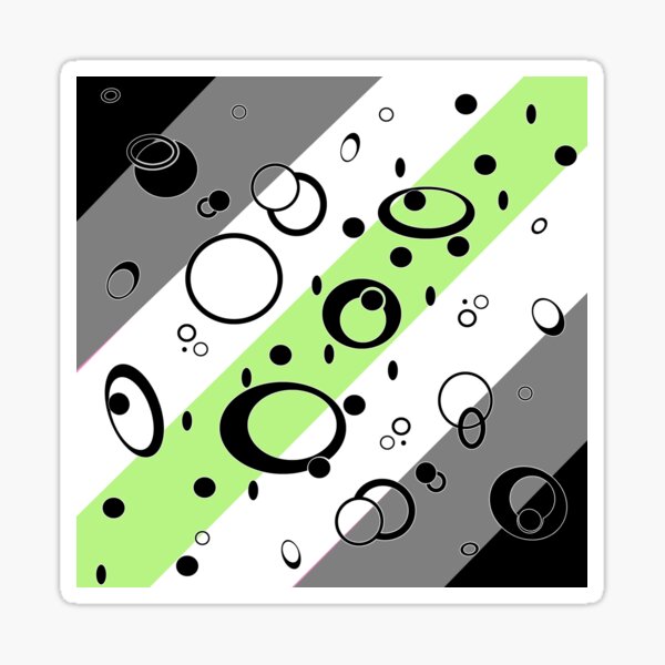 "Retro Futuristic Loops, Agender Pride Flag, Black Loops" Sticker for ...