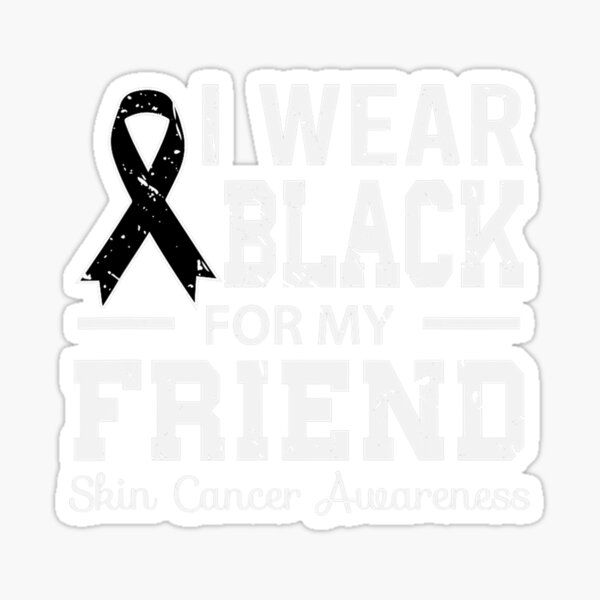 "Black Ribbon Cancer Fighter Skin Cancer Awareness" Sticker for Sale by ...