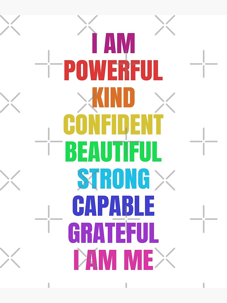 Póster «Soy Poderoso Amable Seguro Hermoso Fuerte Capaz Agradecido Soy ...