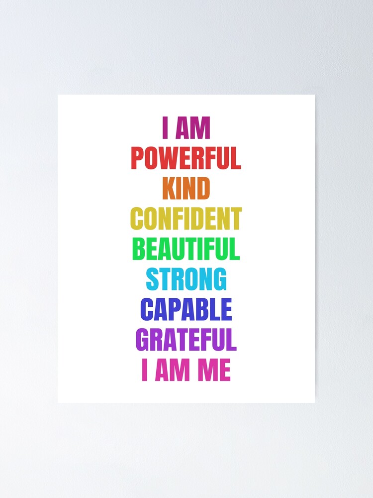Póster «Soy Poderoso Amable Seguro Hermoso Fuerte Capaz Agradecido Soy ...
