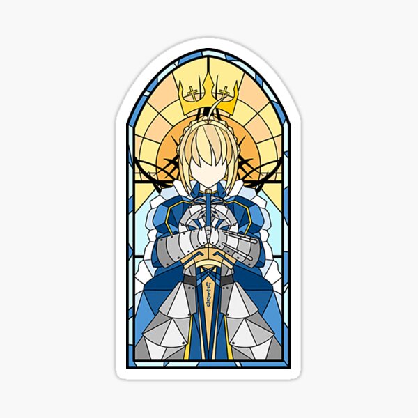 "Stained Glass Saber Artoria " Sticker for Sale by ApusCie478 | Redbubble