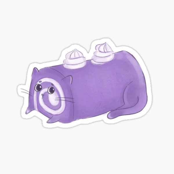 "Ube Roll Cat" Sticker for Sale by Sweets-trolley | Redbubble