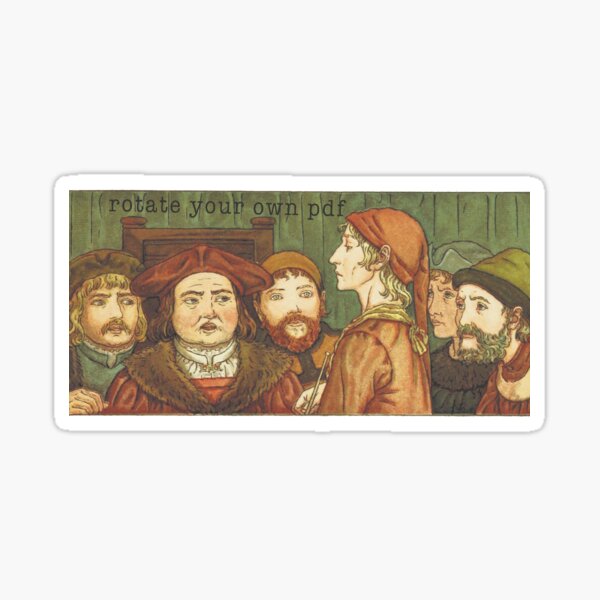"Rotate Your Own PDF - Vintage Illustration, Millennial Quote" Sticker ...