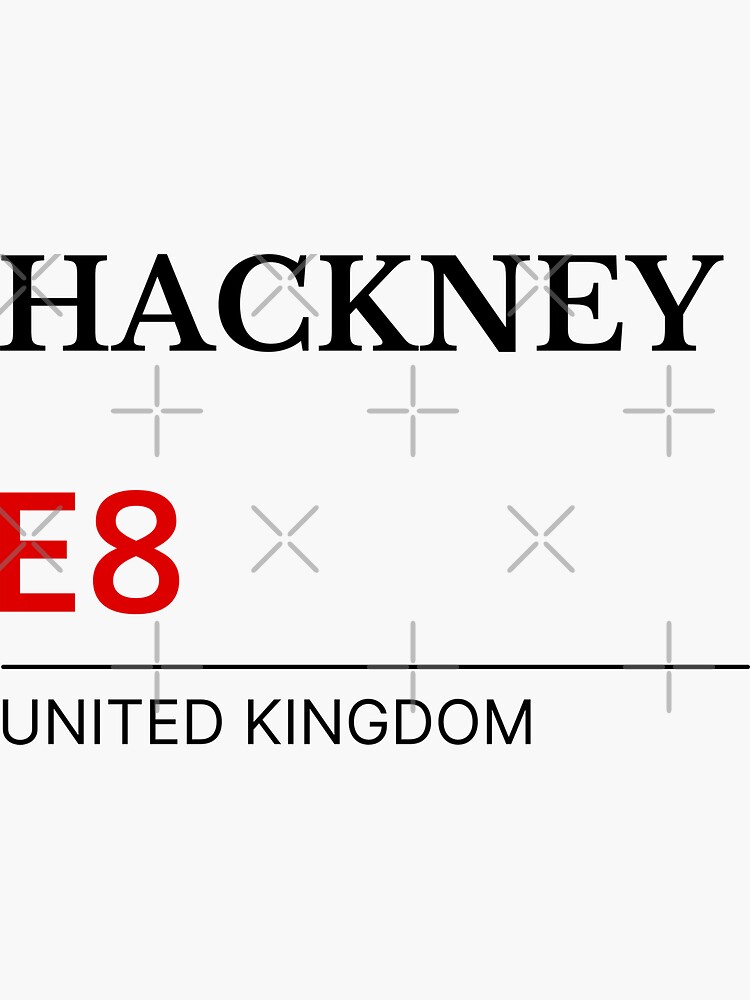 "Postcode Hackney E8 United Kingdom" Sticker for Sale by Yayatachdiyat0 ...