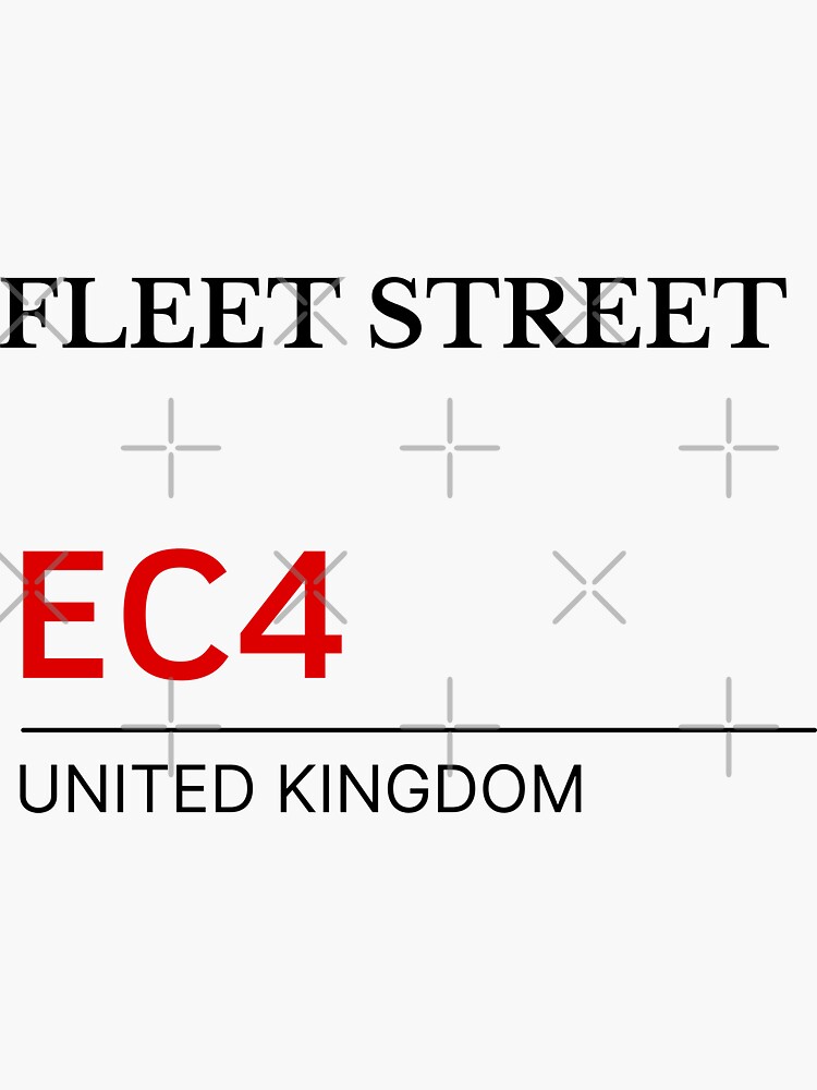 "Postcode Fleet Street EC4 United Kingdom" Sticker for Sale by ...