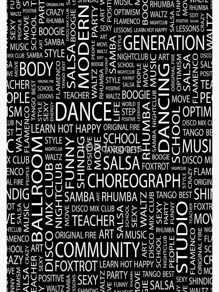 "Dance Salsa Word Art" Poster for Sale by 108dragons | Redbubble