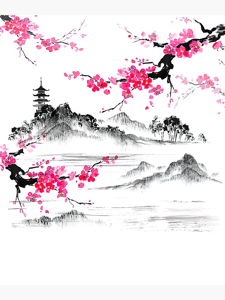 "Japanese Cherry Blossom Tree Buddha Wall ArtJapanese Cherry Blossoms ...