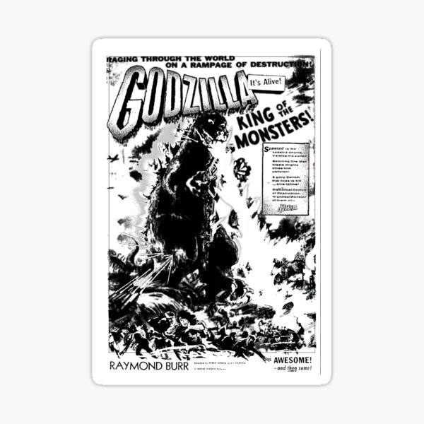 "Robzilla Wall ArtBLACK & WHITE '54 Poster Posters and Art " Sticker by ...