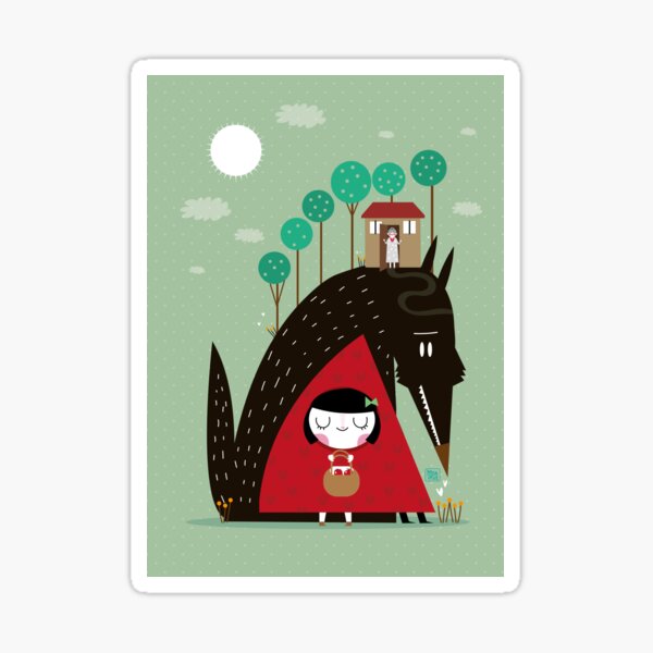 "Little red riding hood" Sticker for Sale by mjdaluz | Redbubble