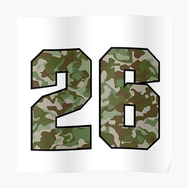 "Army Camouflage Number Twenty-Six Soldiers Lucky Number 26" Poster for ...