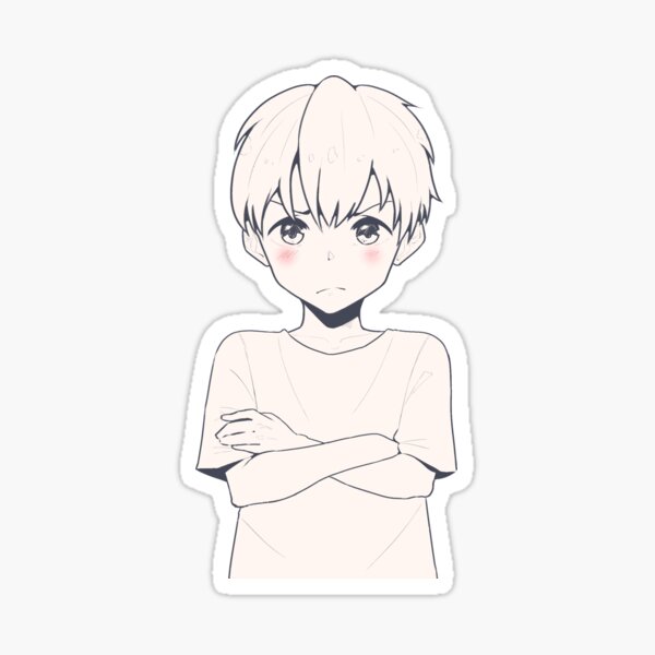"cute anime angry emotion" Sticker for Sale by dudepits | Redbubble