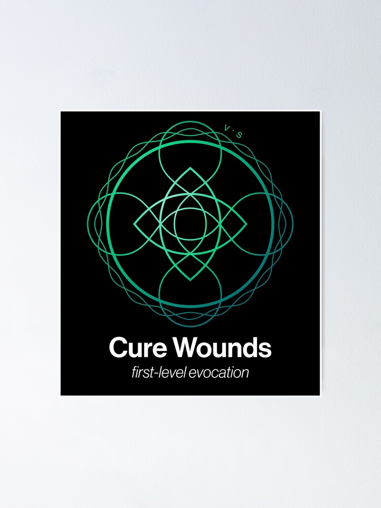 "Cure Wounds Spell Symbol" Poster by Unspelled | Redbubble