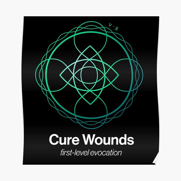 "Cure Wounds Spell Symbol" Poster by Unspelled | Redbubble