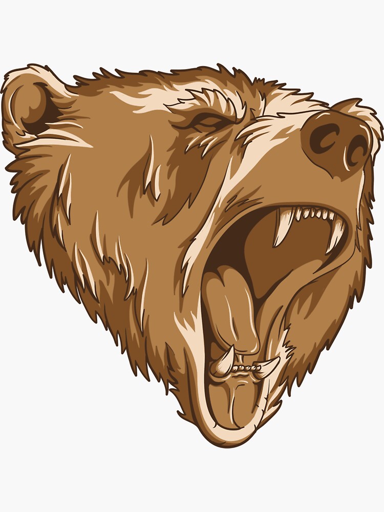"Bear Screaming Illustration" Sticker for Sale by TobiasParkk | Redbubble