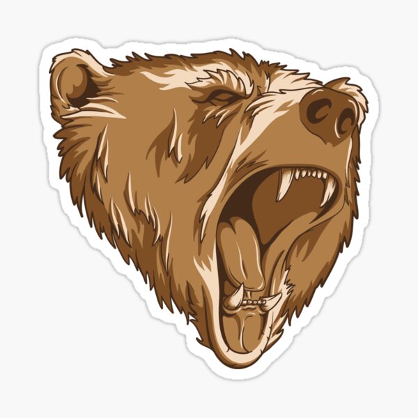 "Bear Screaming Illustration" Sticker for Sale by TobiasParkk | Redbubble