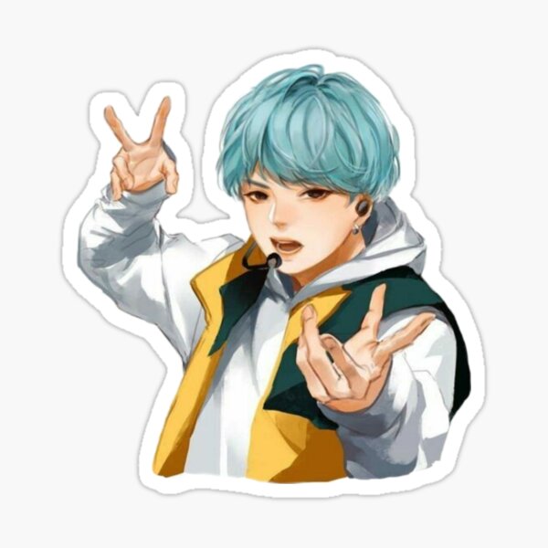 "bts art anime " Sticker for Sale by Lorrexx | Redbubble