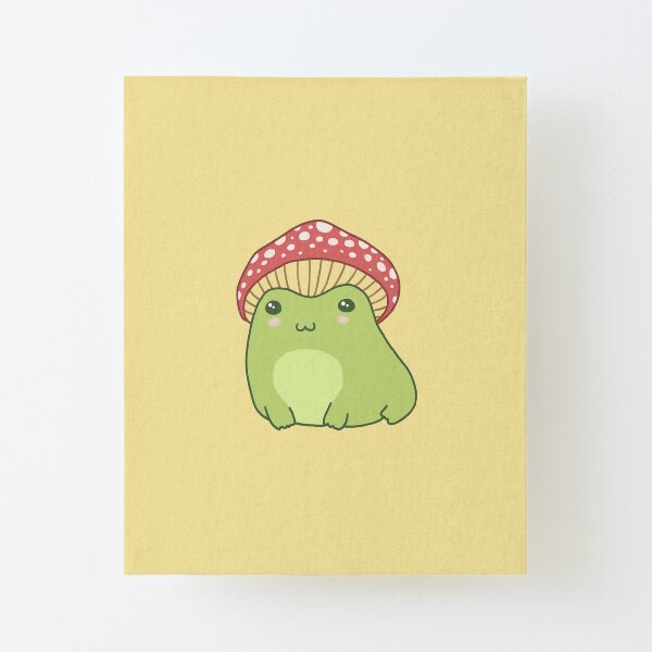 "Kawaii Frog with Toadstool Mushroom Hat - Cottagecore Aesthetic Forg ...