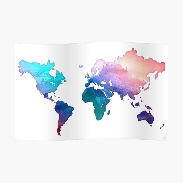 "Mountain range World map" Poster by PetruLee | Redbubble