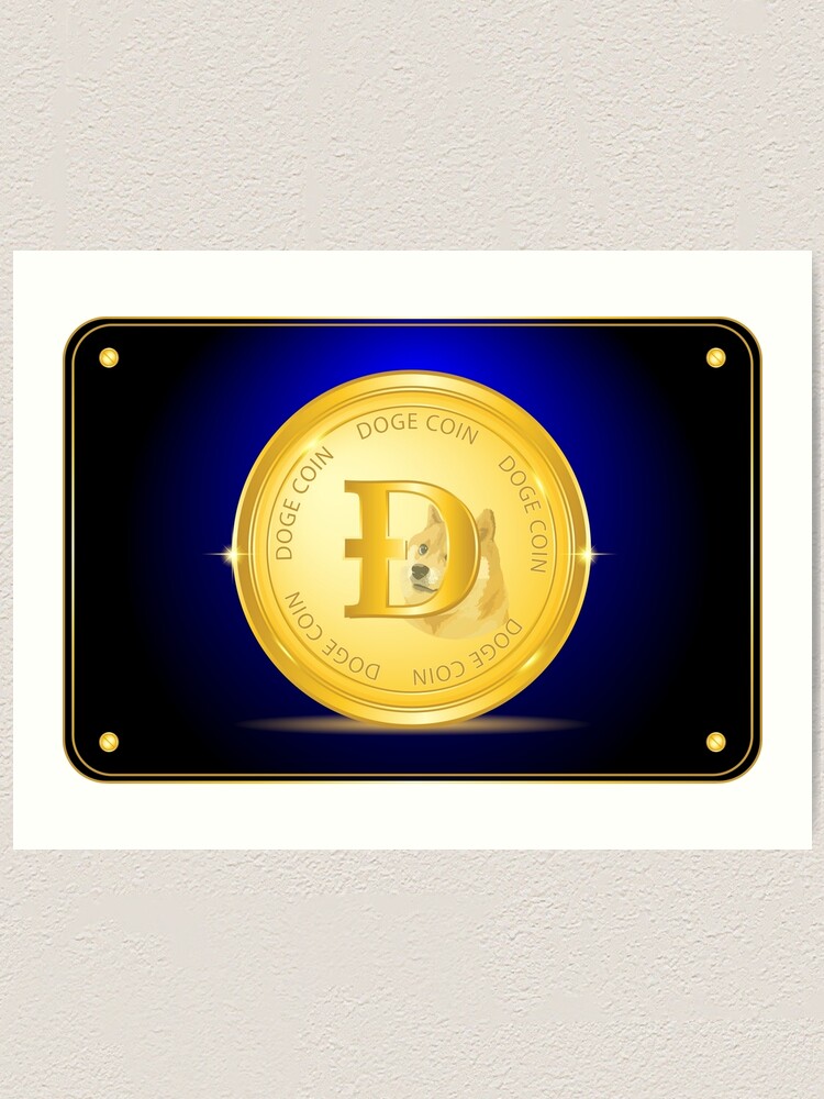 "Dogecoin logo plate" Art Print for Sale by ZieProject | Redbubble