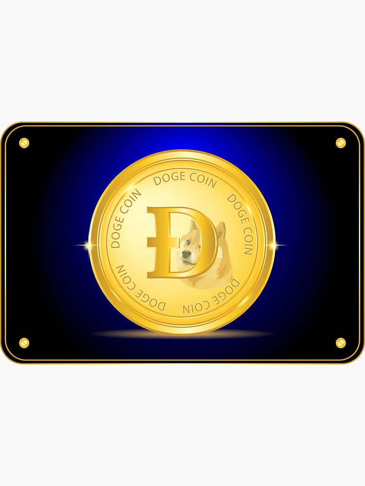 "Dogecoin logo plate" Sticker for Sale by ZieProject | Redbubble