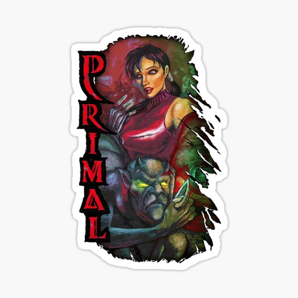 "Primal - Jen and Scree" Sticker for Sale by GamesRockDesign | Redbubble