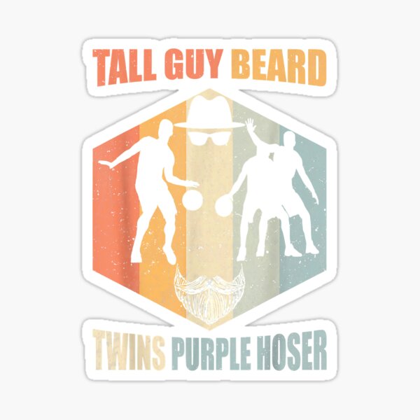 "Perfect Vintage Retro Dude Tall Guy Beard Twins Purple Hoser" Sticker ...