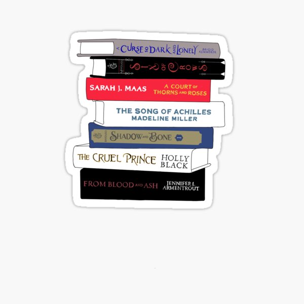 "Stack of famous fantasy books" Sticker for Sale by moonmarks | Redbubble