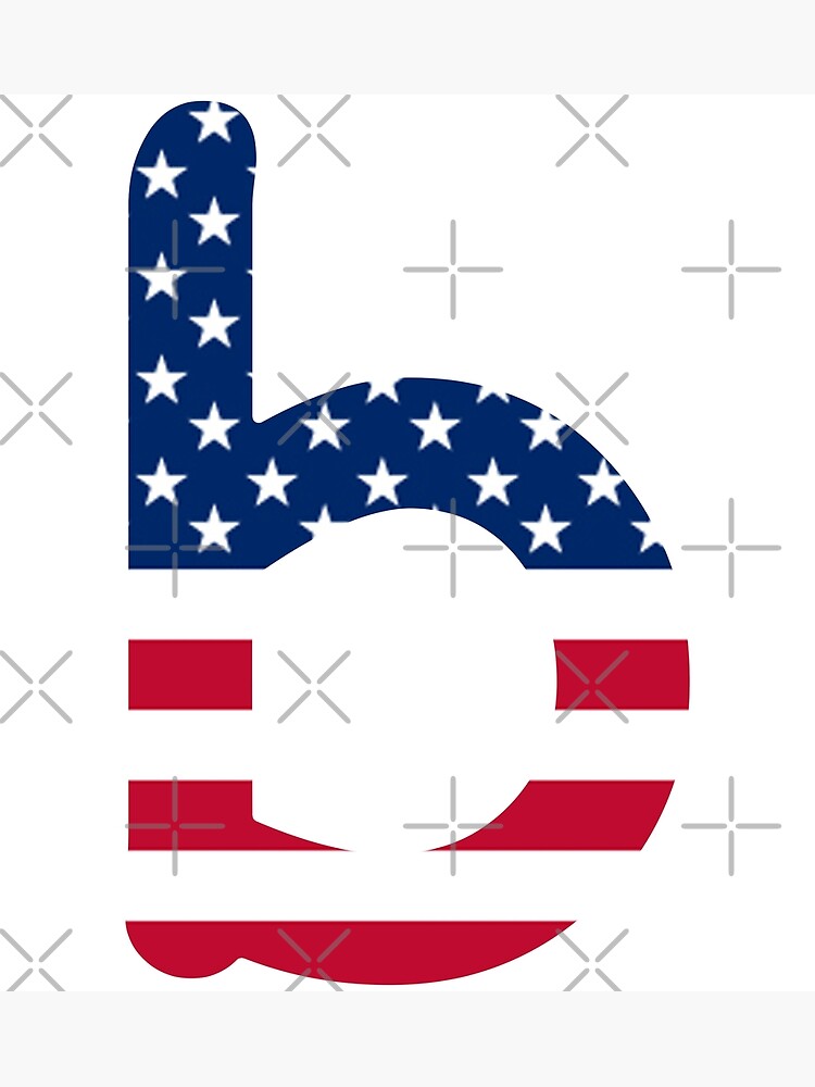Póster «Letra b Minúscula Alfabeto Bandera americana b Regalo» de ...