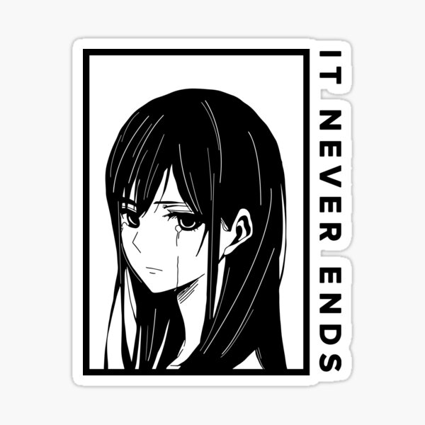 "Crying manga - it never ends, kawaii anime girl, japan asian aesthetic ...