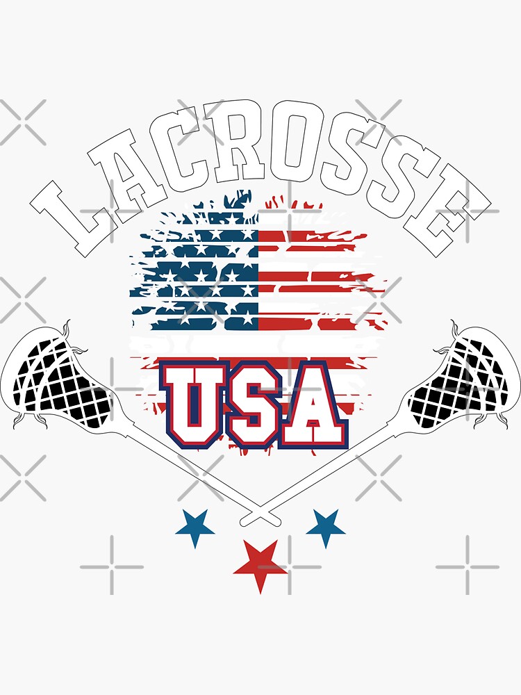 "Lacrosse USA American Flag" Sticker for Sale by sayahcreative | Redbubble