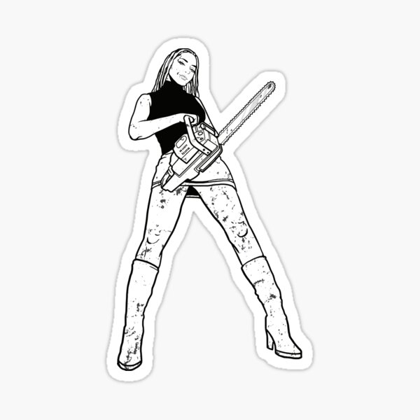 "Chainsaw Black Girl Punk Goth Horror Fan Occult" Sticker for Sale by ...