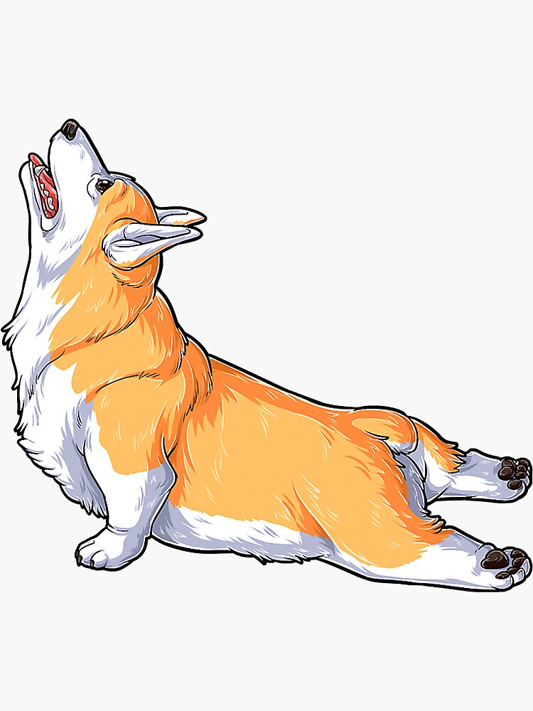 "Corgi Yoga Namaste Spiritual Meditation Funny Chakra" Sticker for Sale ...