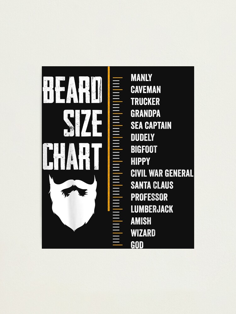 "Mens Beard Measurement Chart Gift Beard Length Funny Growth Chart ...