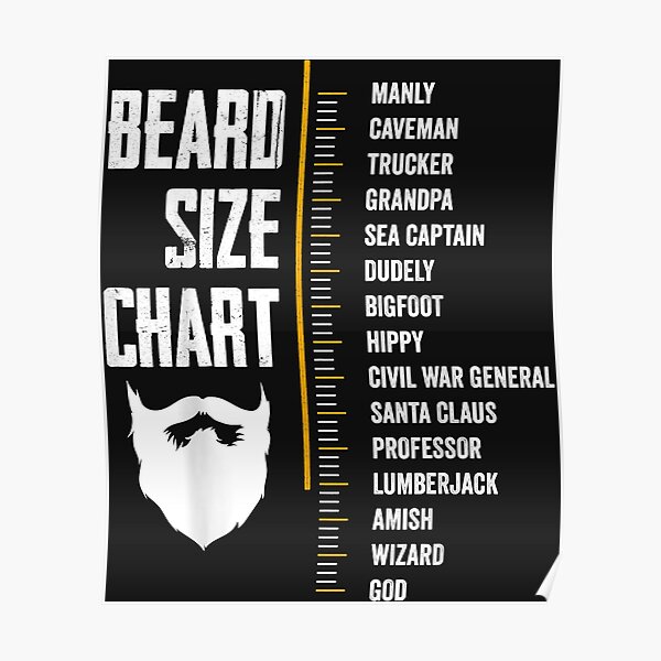 "Mens Beard Measurement Chart Gift Beard Length Funny Growth Chart ...