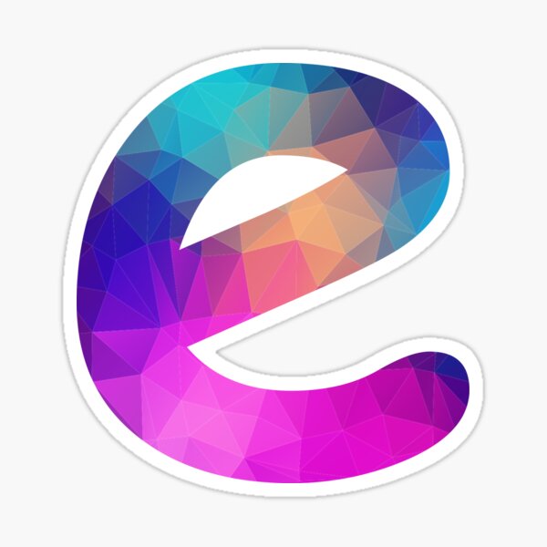 "Letter e Lower Case Alphabet e Colorful Art" Sticker for Sale by ...