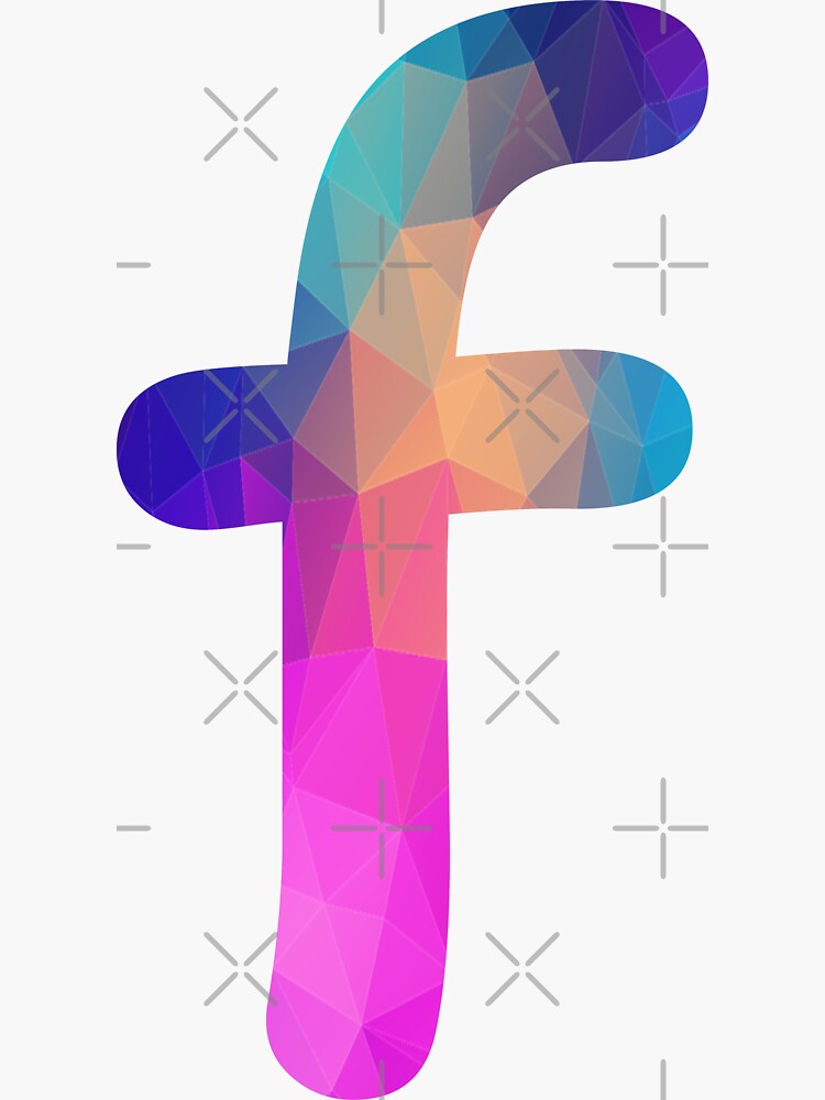 "Letter f Lower Case Alphabet f Colorful Art" Sticker for Sale by ...