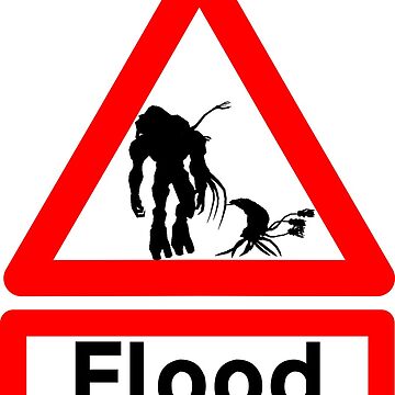 "Warning Flood" Sticker for Sale by OfficeShedInd | Redbubble