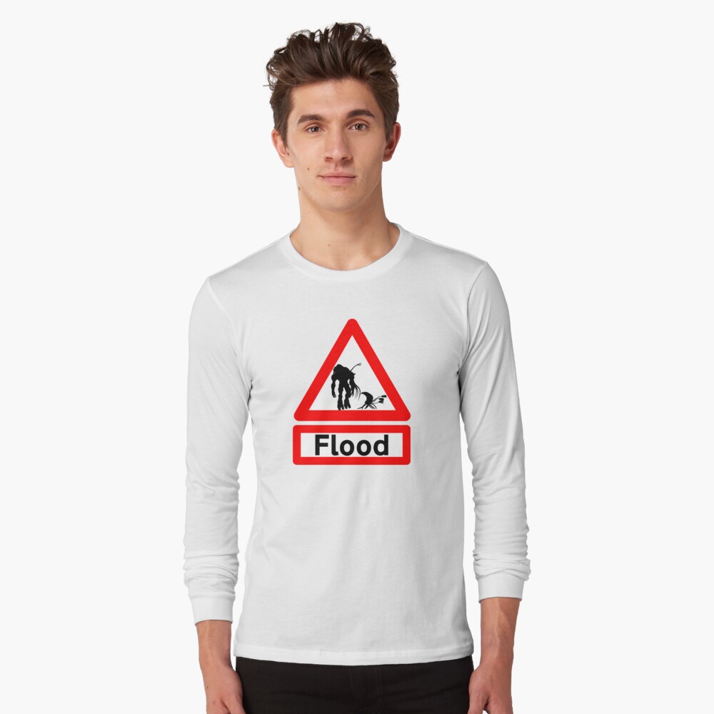"Warning Flood" Sticker for Sale by OfficeShedInd | Redbubble