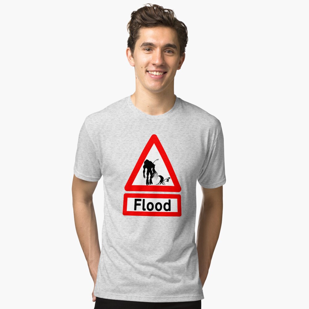 "Warning Flood" Sticker for Sale by OfficeShedInd | Redbubble