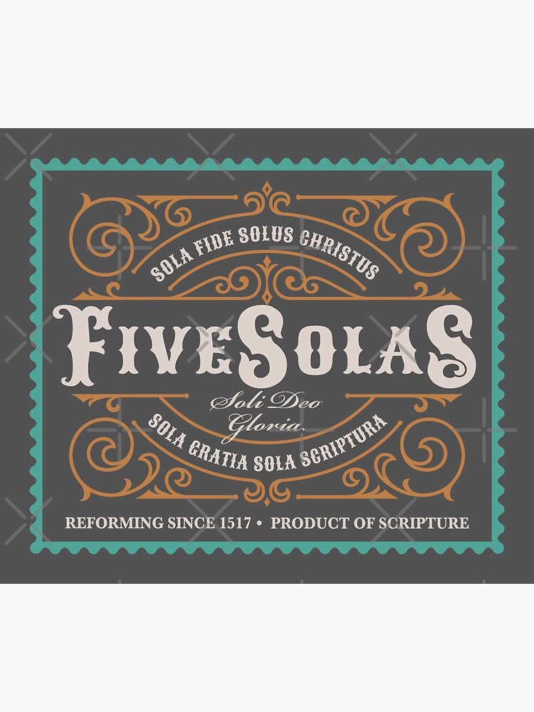 "Five Solas Vintage Label" Sticker for Sale by 5iveAlone | Redbubble