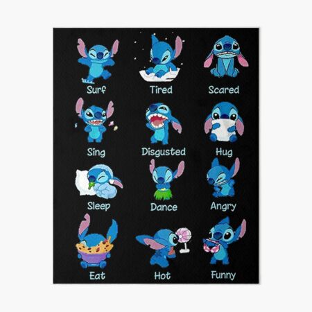 "Stitch with Various Emotional Feeling Lilo and Stitch T-shirt" Art ...