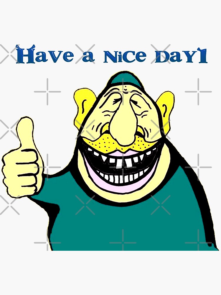 "Cartoon guy, wishes you a good day." Sticker for Sale by Alexandr3691 ...