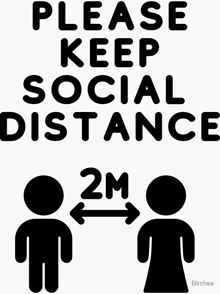 "Please keep social distance" Sticker for Sale by Birchee | Redbubble