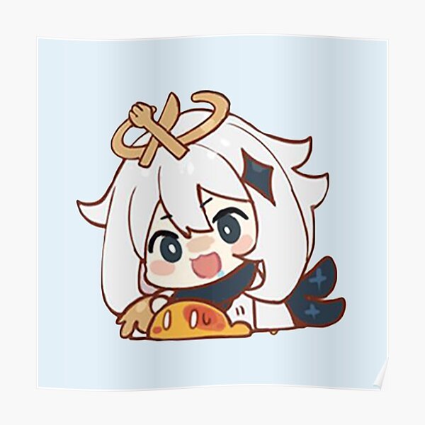 "Genshin Impact Paimon Chibi" Poster for Sale by thePeachPit | Redbubble