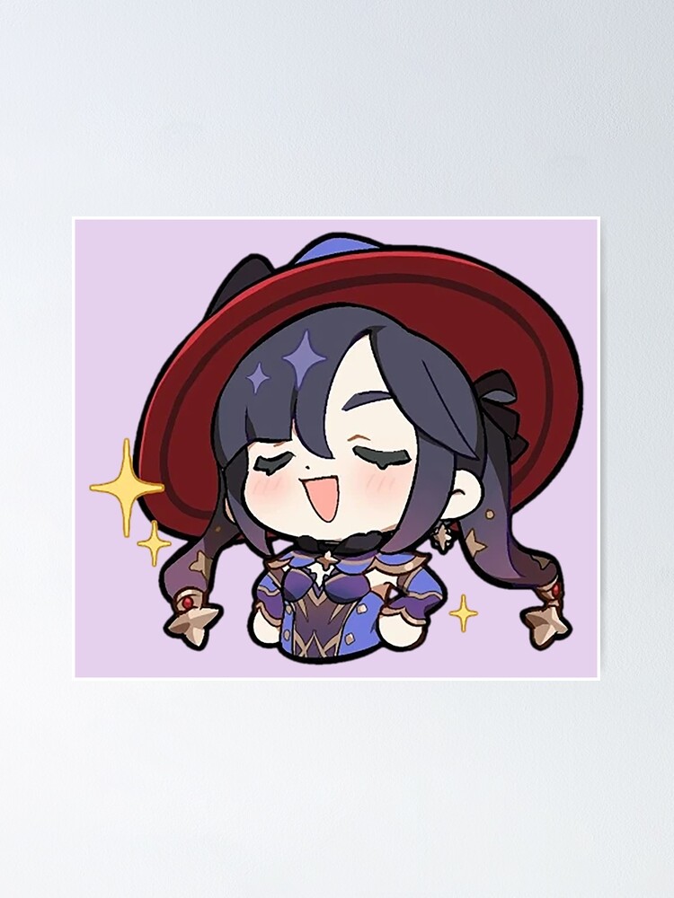 "Genshin Impact Mona Chibi #1" Poster for Sale by thePeachPit | Redbubble